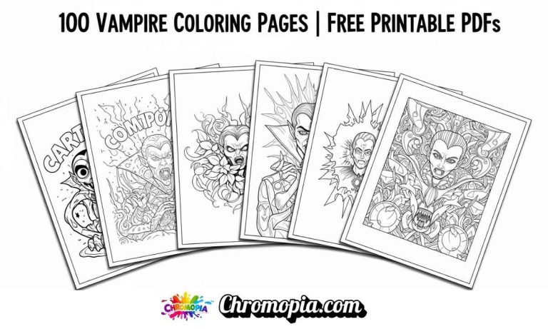 100 Vampire Coloring Pages (Printable PDFs) – Free Printables ...