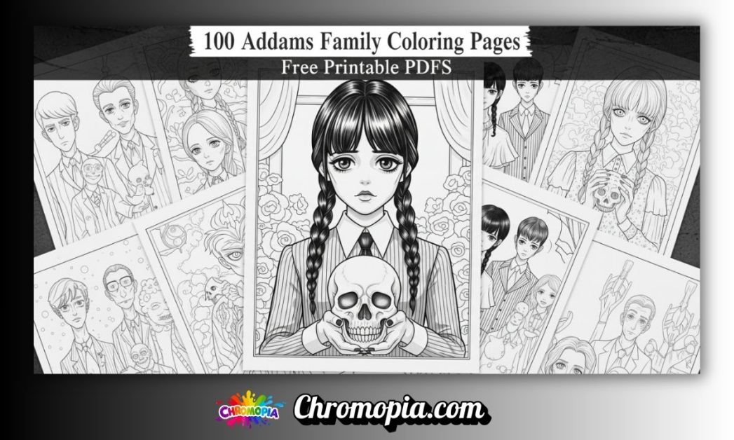 100 Free Addams Family Coloring Pages (Printable PDFs) – Kids, Cartoon ...