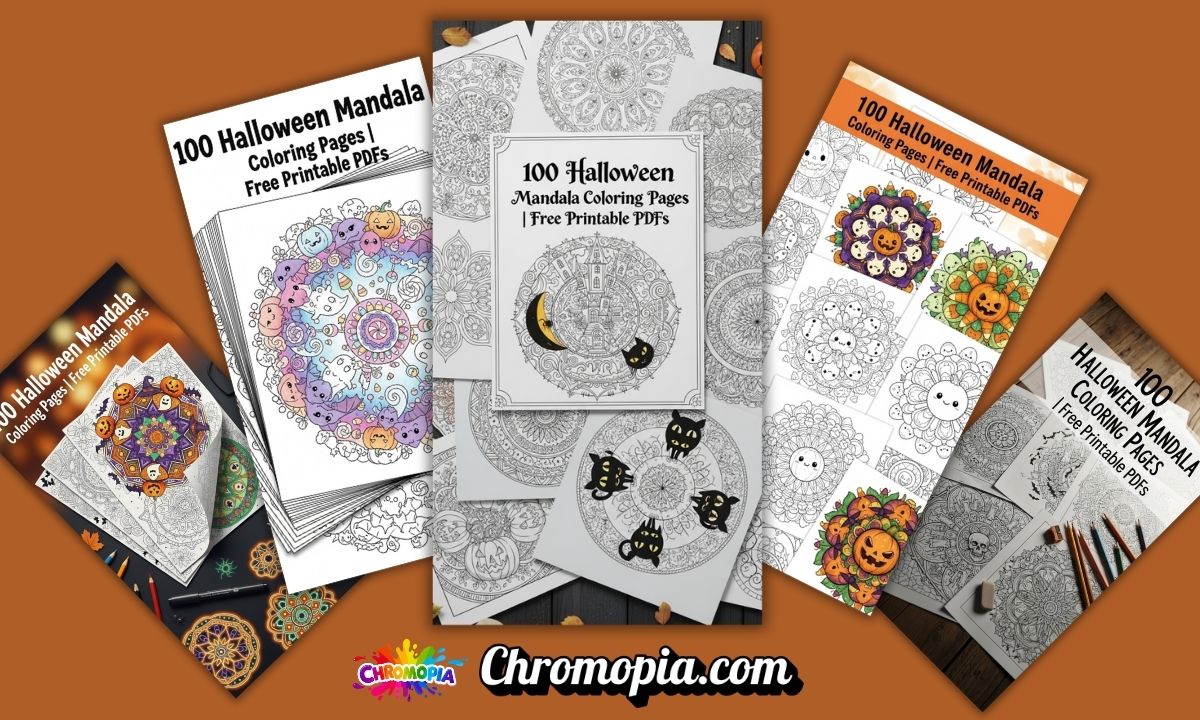 100 Free Halloween Mandala Coloring Pages (Printable PDFs): Spooky ...