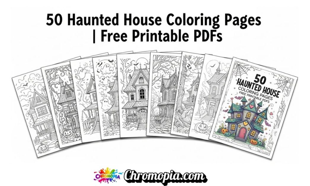 50 Free Haunted House Coloring Pages (Printable PDFs) – Kids & Adult ...