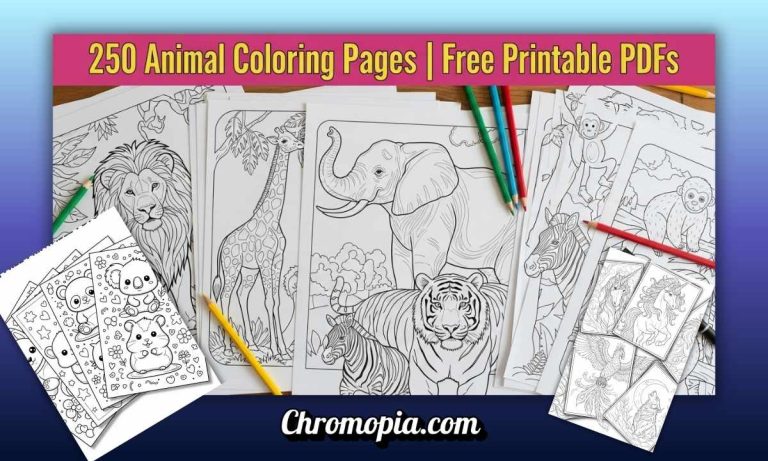 250 Free Animal Coloring Pages (Printable PDFs) – Realistic, Cute, Wild ...