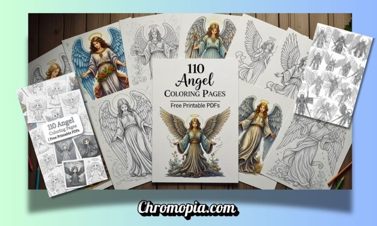 110 Free Angel Coloring Pages (Printable PDFs) – Cute, Cartoon ...
