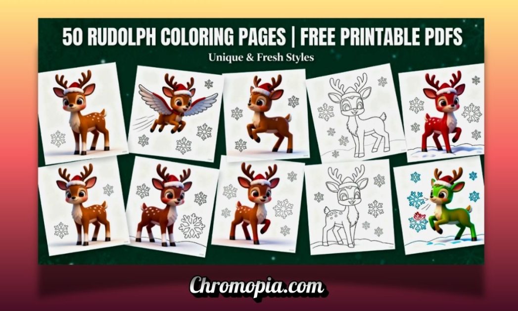 50 Free Rudolph Coloring Pages (Printable PDFs) – Reindeer, Santa ...