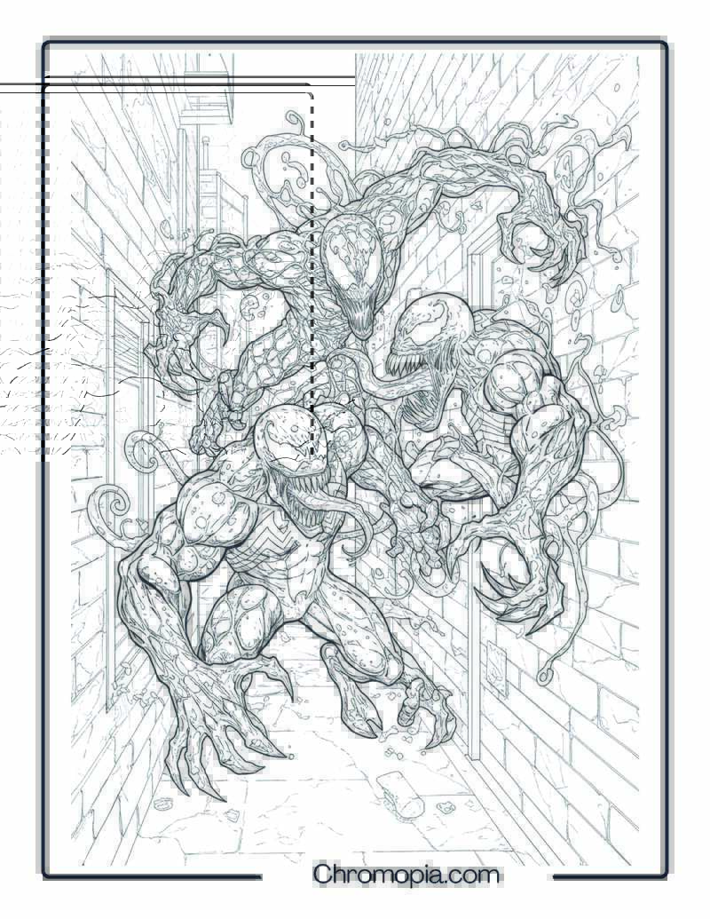Venom & Carnage Coloring Sheet – Symbiotic Mayhem (Marvel Comics ...