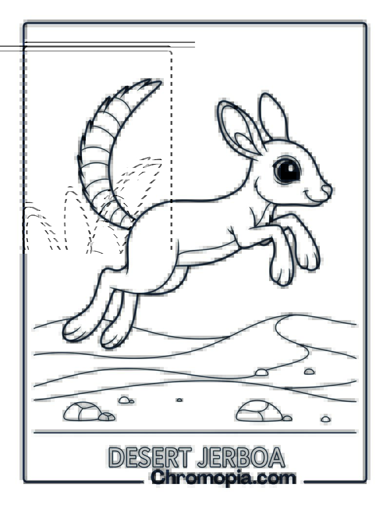 Desert Jerboa Jumping coloring page – Free Printable PDF | Chromopia