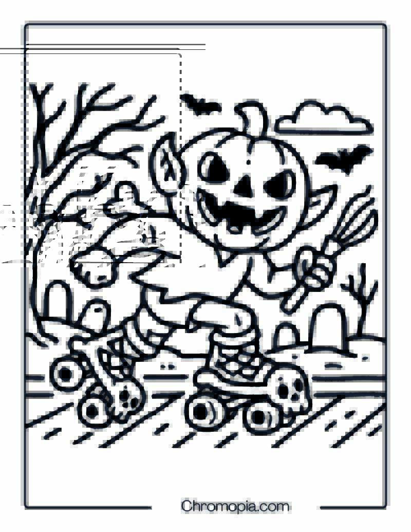 Halloween Pumpkin Goblin on Bone-Frame Roller Skates – Roller Skates ...