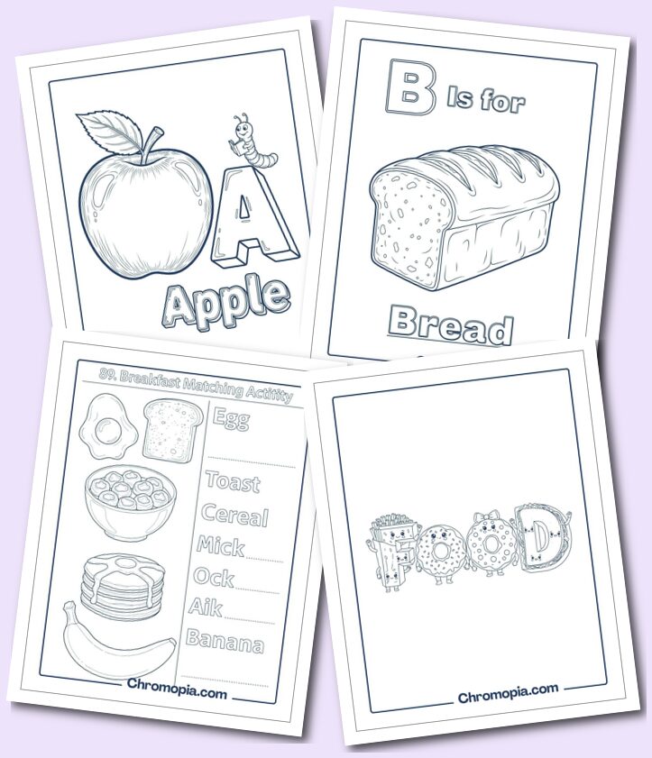 200 Free Food Coloring Pages (Printable PDFs) – Cute, Holiday ...